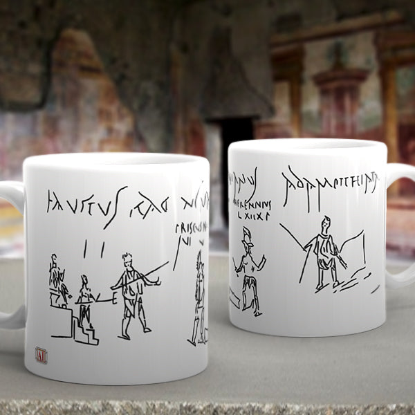 Gladiator Graffito Mug – Ancient Impressions